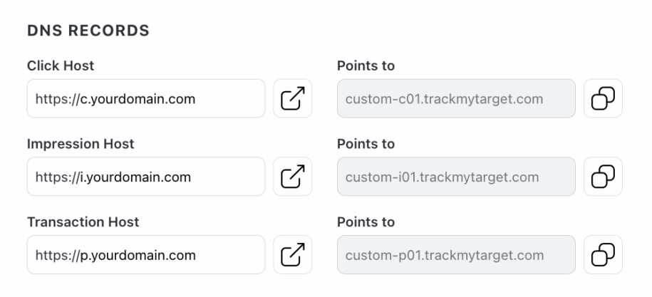 Setting up a custom tracking domain - Target Circle